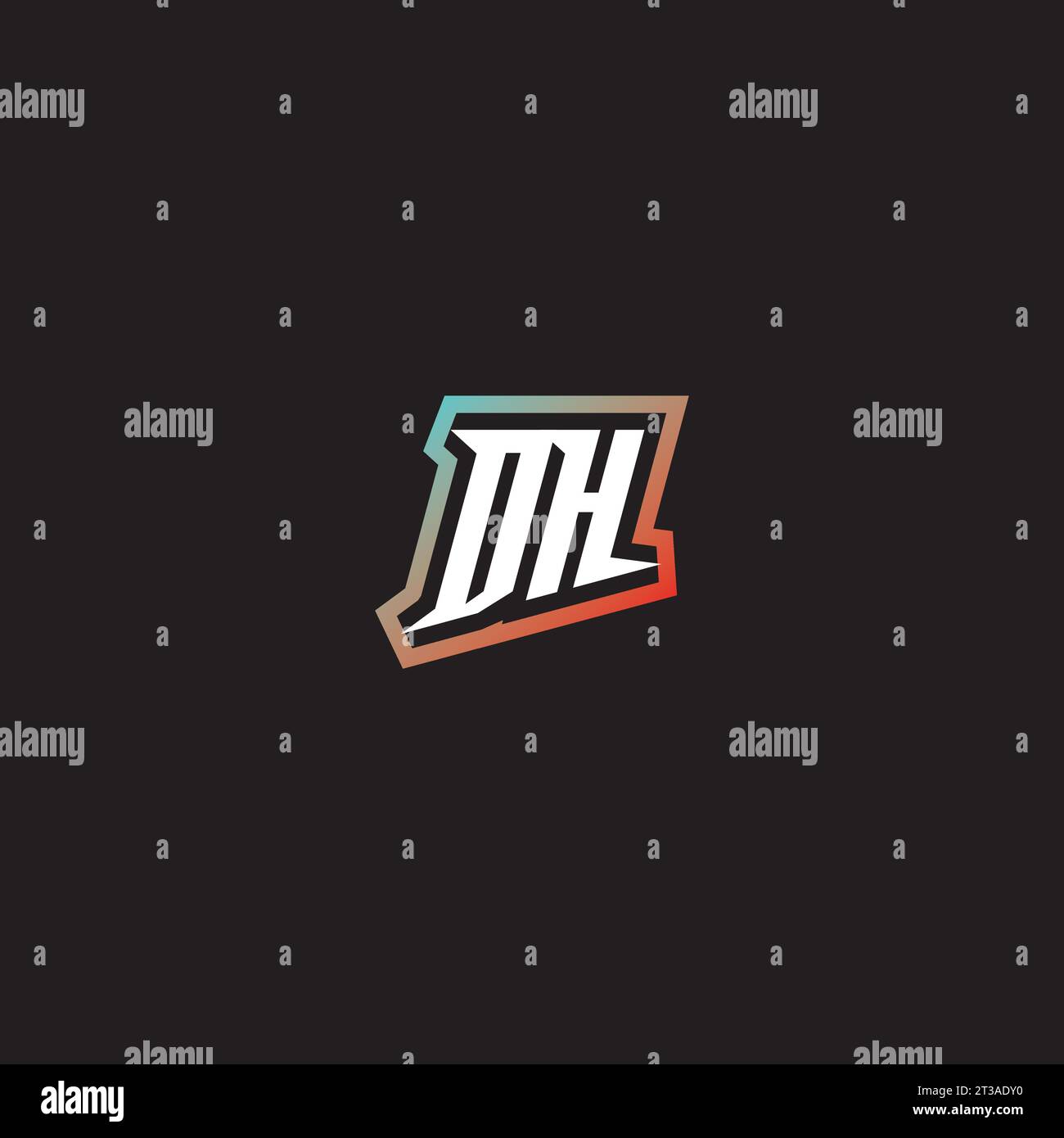 DH letter combination cool logo esport initial and cool color ...