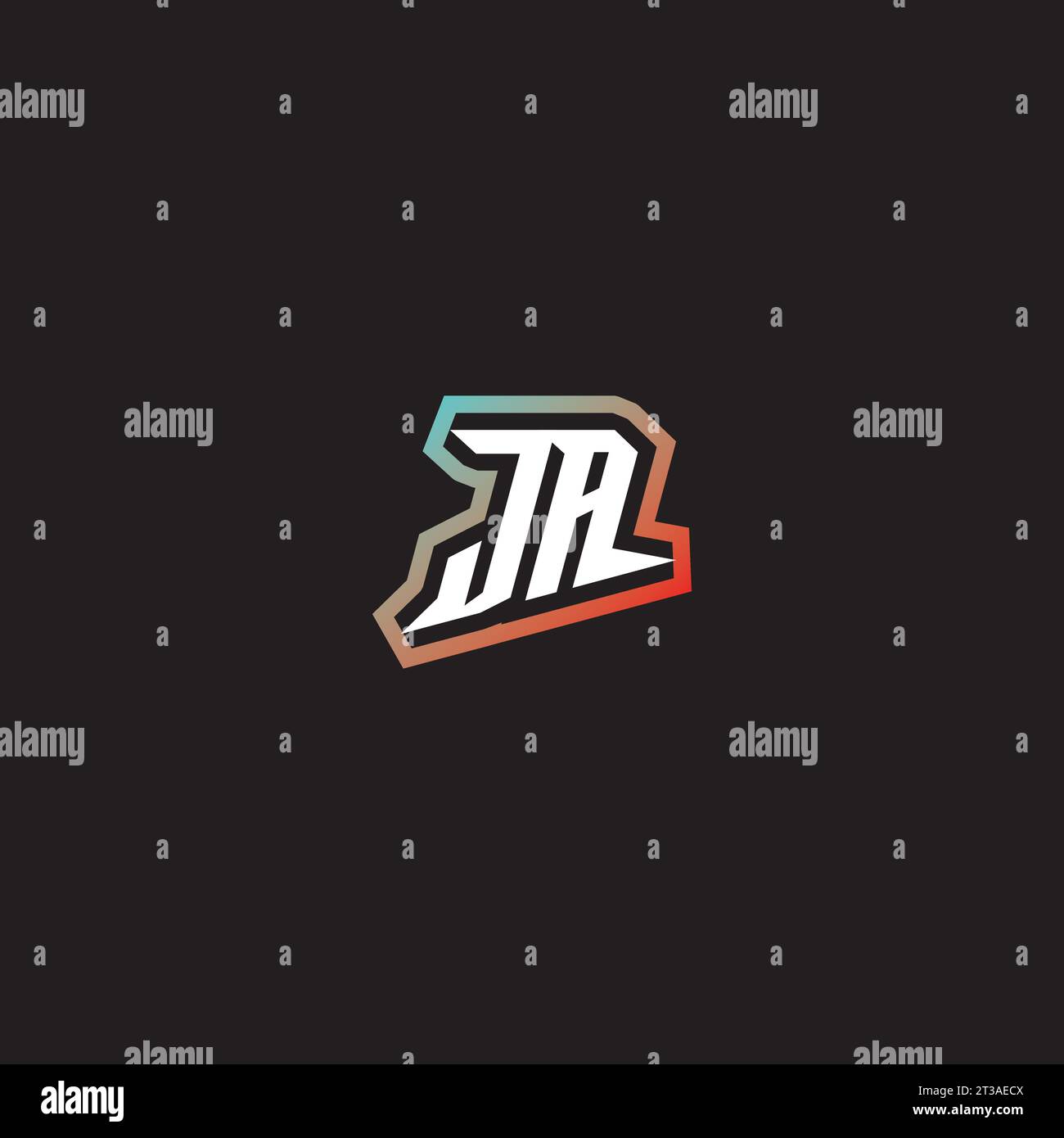 JA letter combination cool logo esport initial and cool color ...