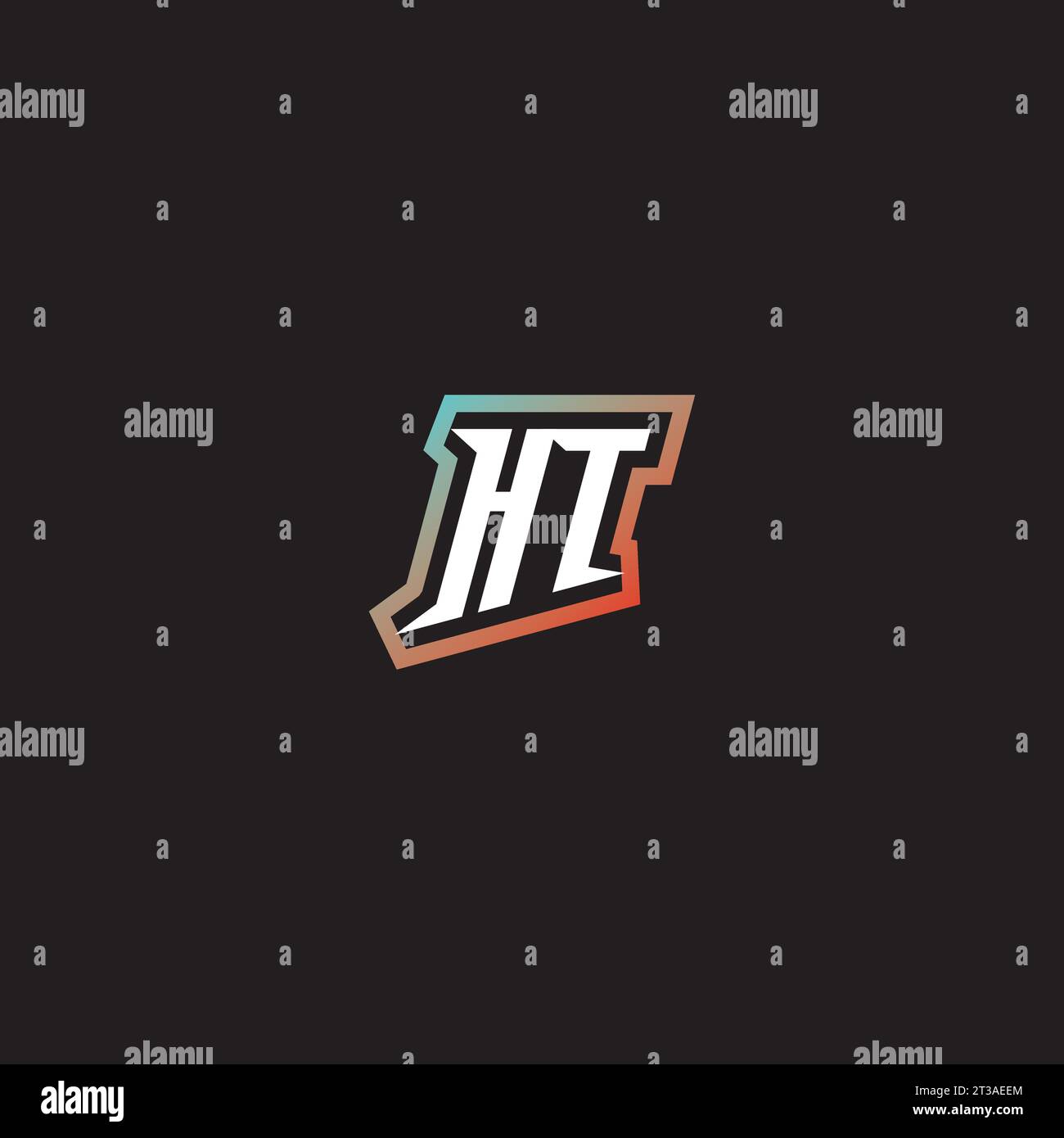 HT letter combination cool logo esport initial and cool color ...