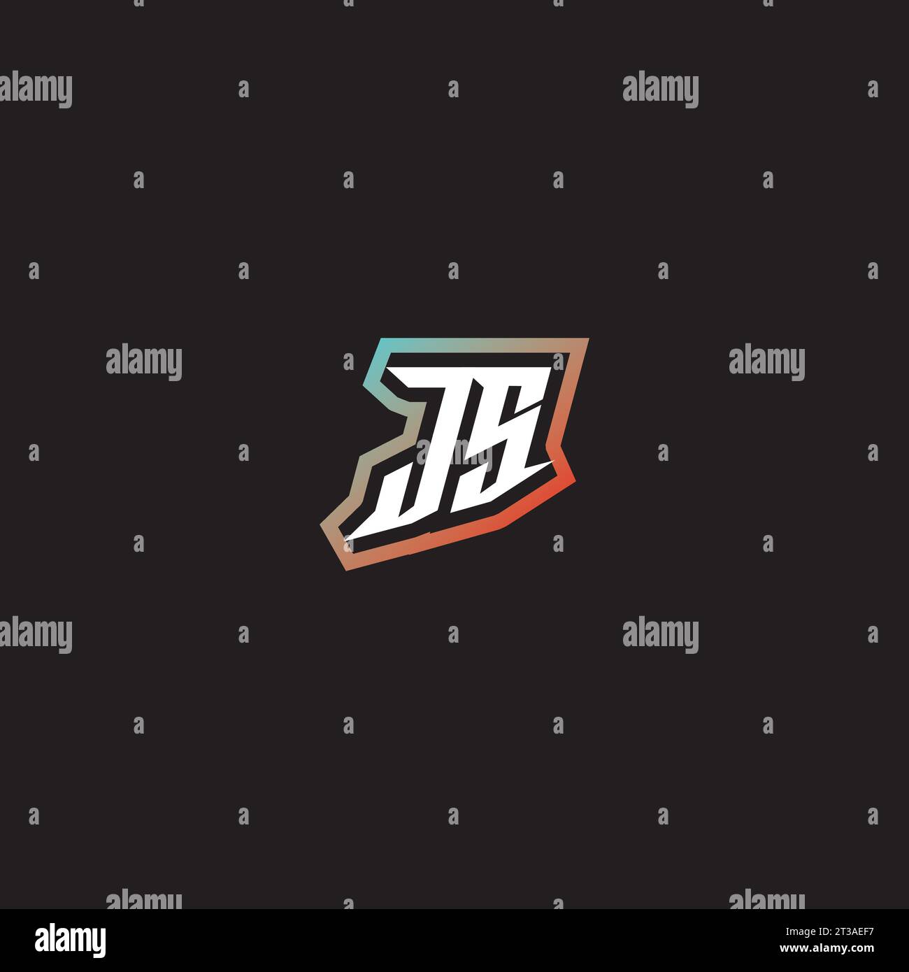 JS letter combination cool logo esport initial and cool color ...