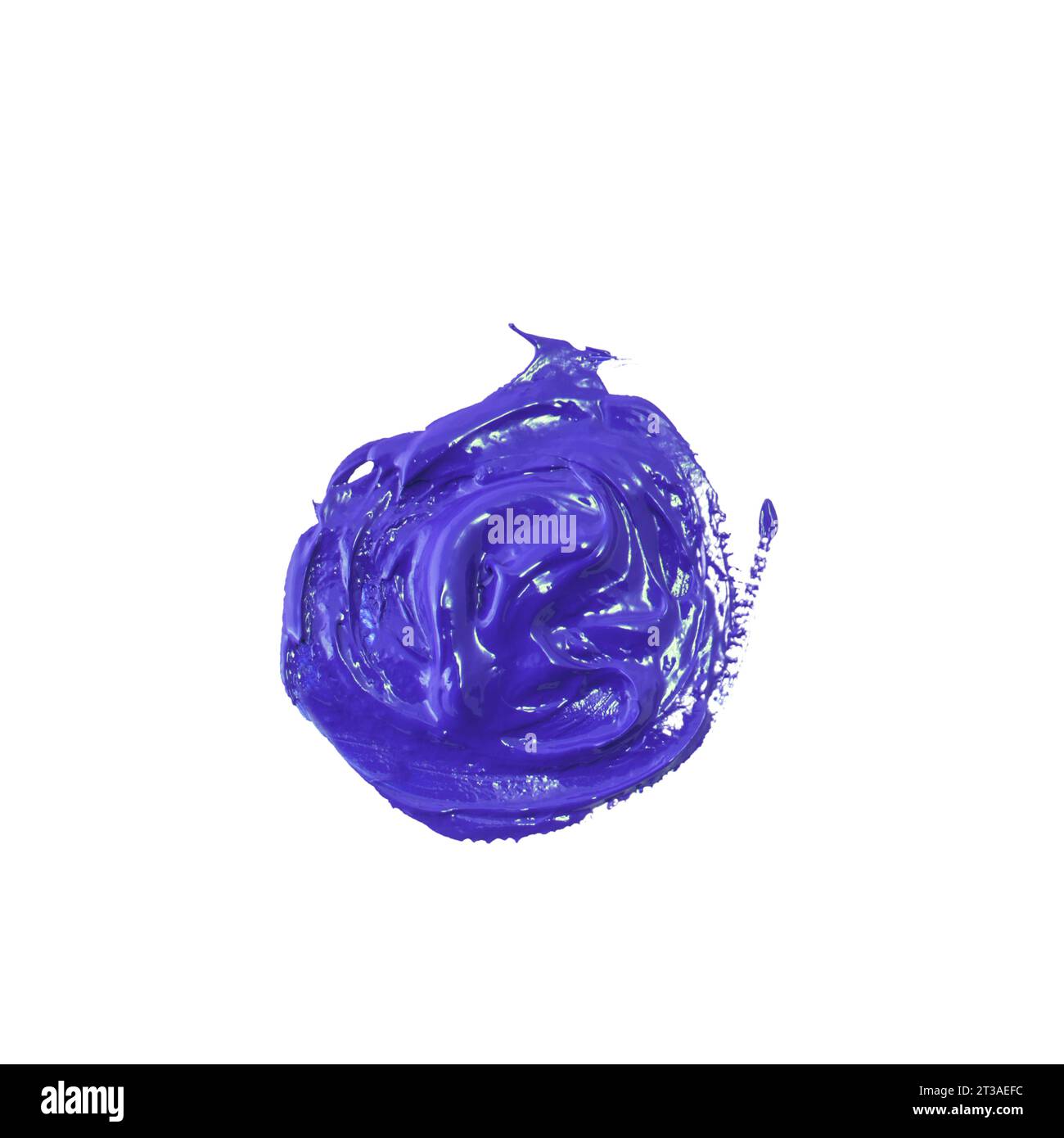 a drop of acrylic blue color on a white surface Stock Photo - Alamy