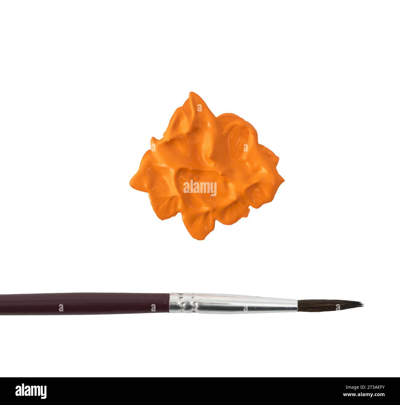 a drop of acrylic orange color on a white surface Stock Photo - Alamy