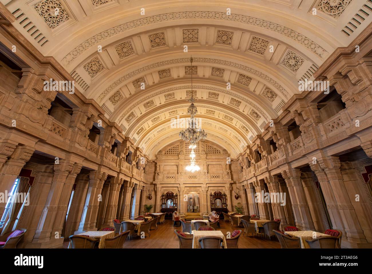 The interior of the hotel is luxuriously decorated. Taj Umaid Bhawan ...