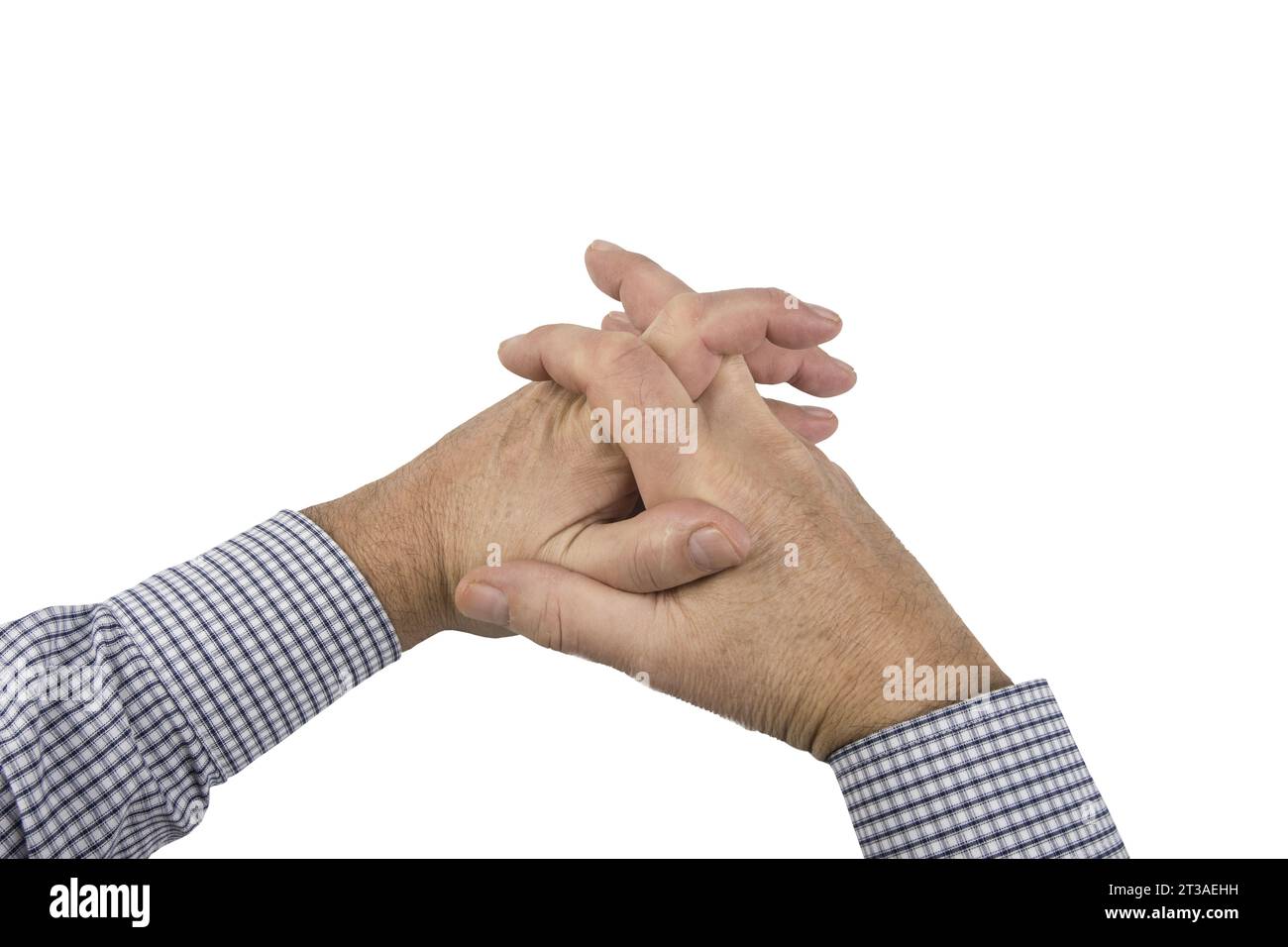 detail of a man's hands waiting on a transparent background Stock Photo ...