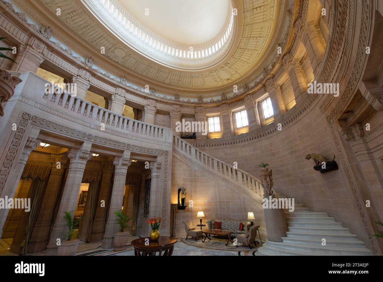 The interior of the hotel is luxuriously decorated. Taj Umaid Bhawan ...