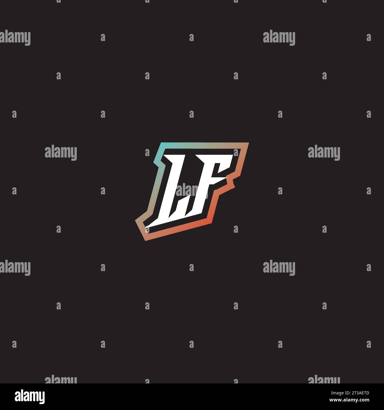 LF letter combination cool logo esport initial and cool color ...