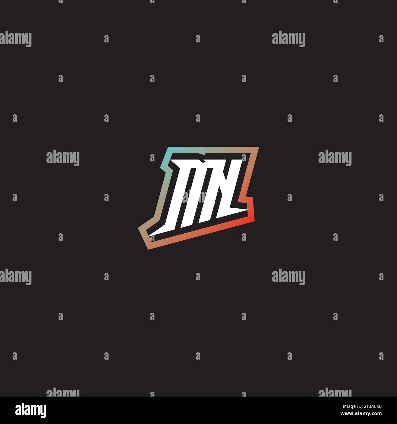 MN letter combination cool logo esport initial and cool color ...