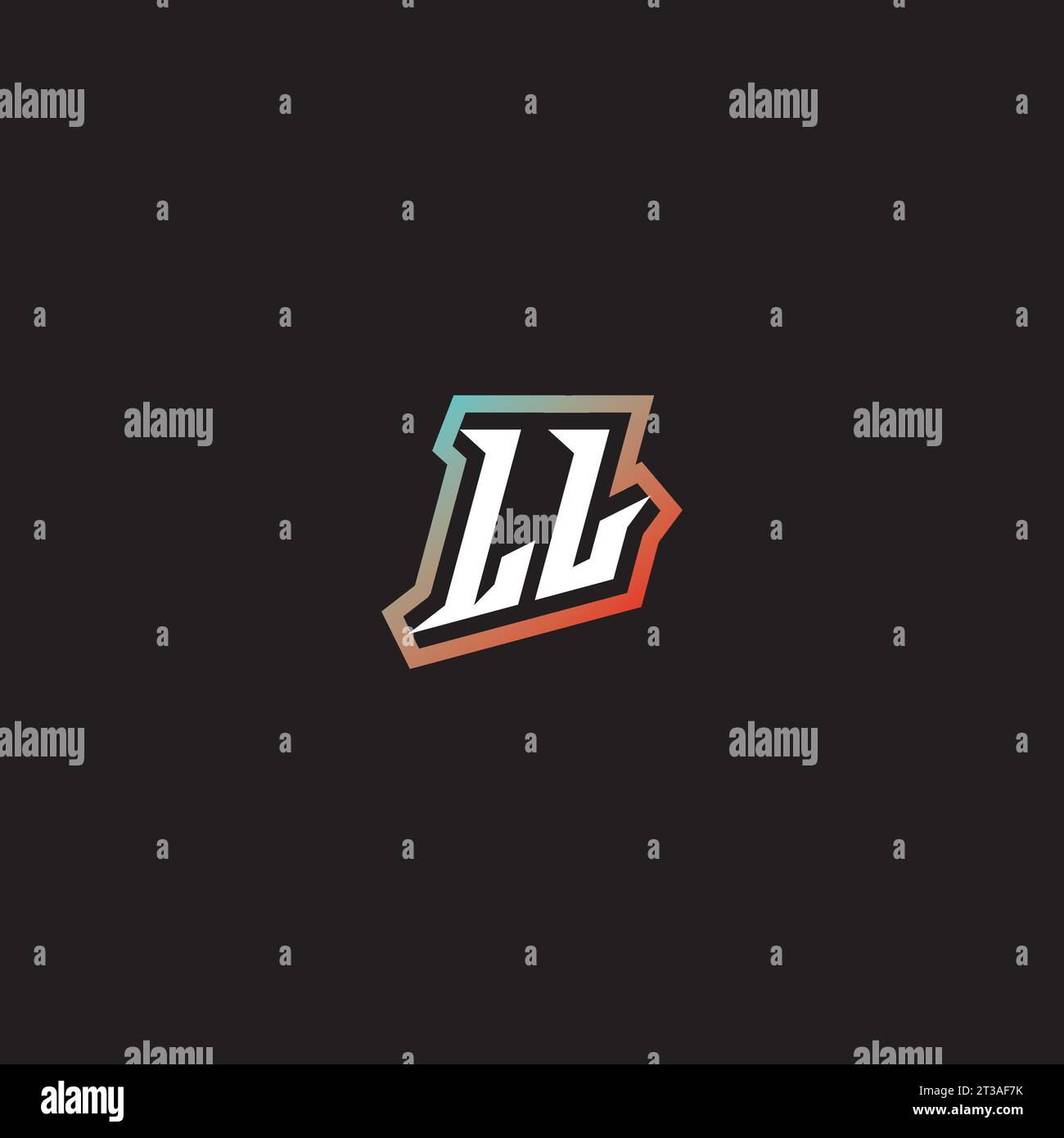 LL letter combination cool logo esport initial and cool color ...