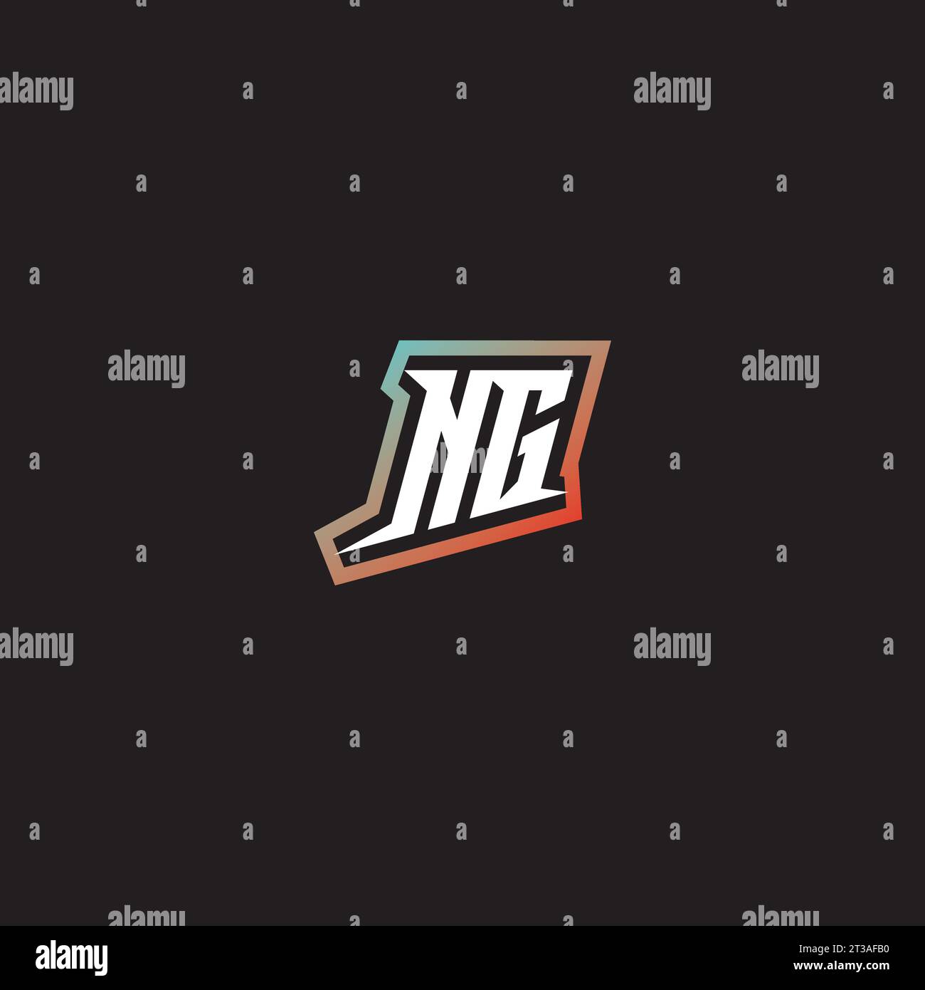 NG letter combination cool logo esport initial and cool color ...
