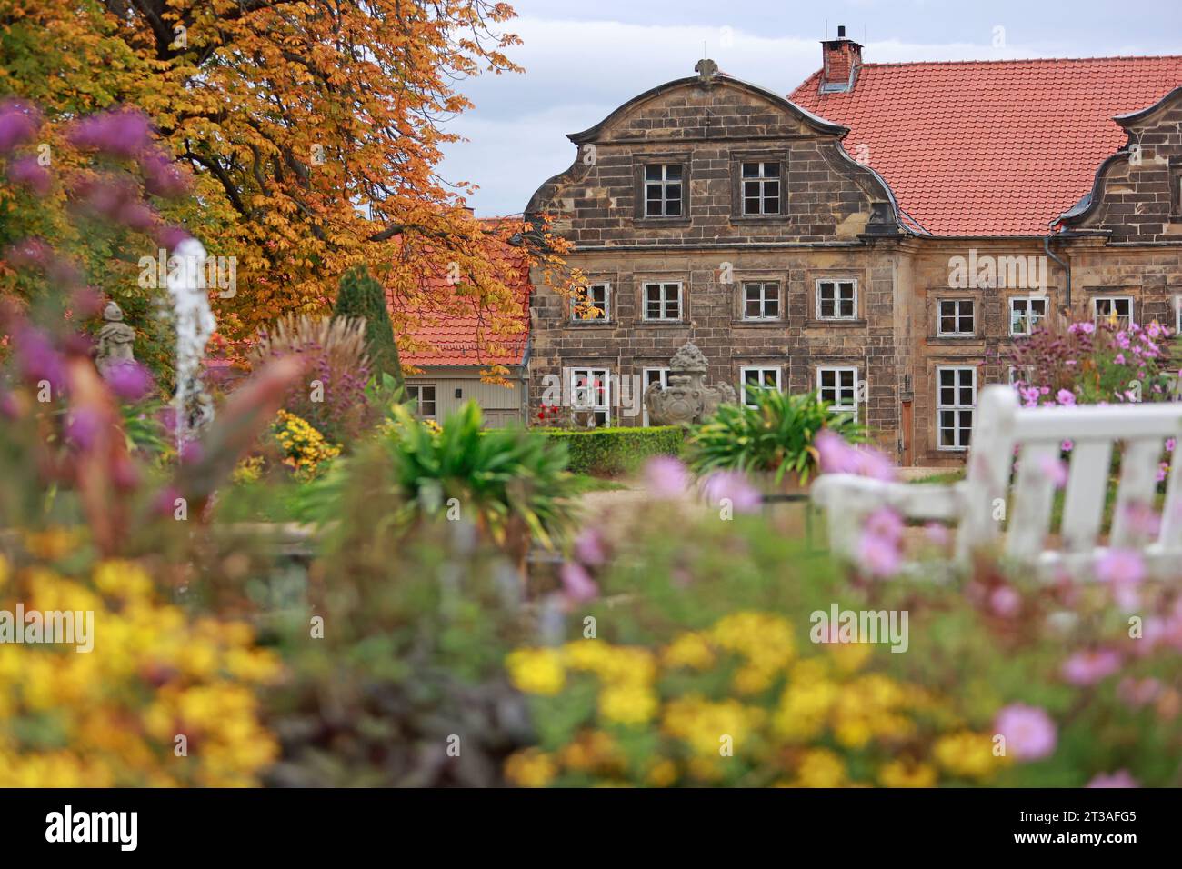 Blankenburg, Germany. 24th Oct, 2023. The baroque garden at the Small ...