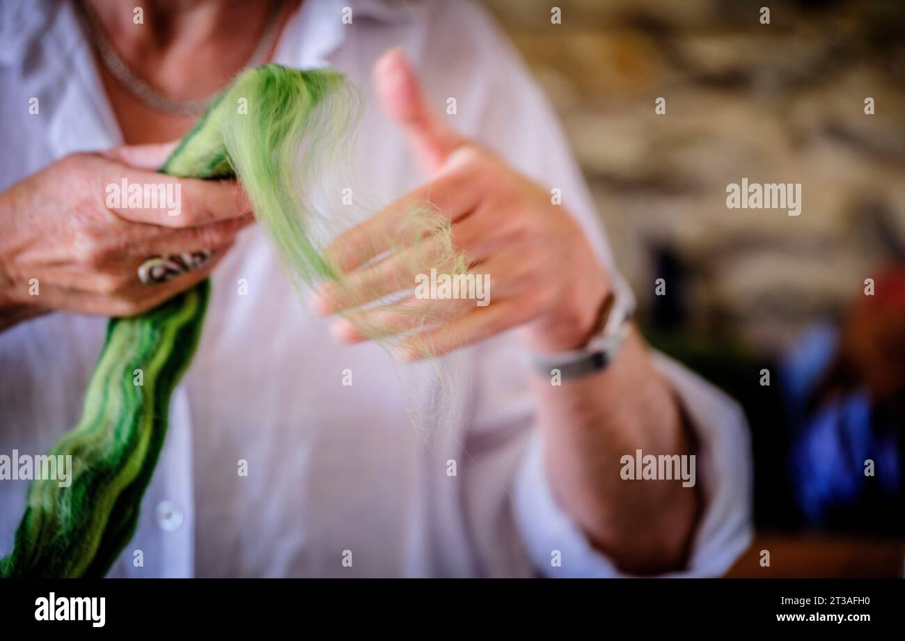 Felt artist Andrea Hunter in her Wensleydale studio in the Yorkshire ...