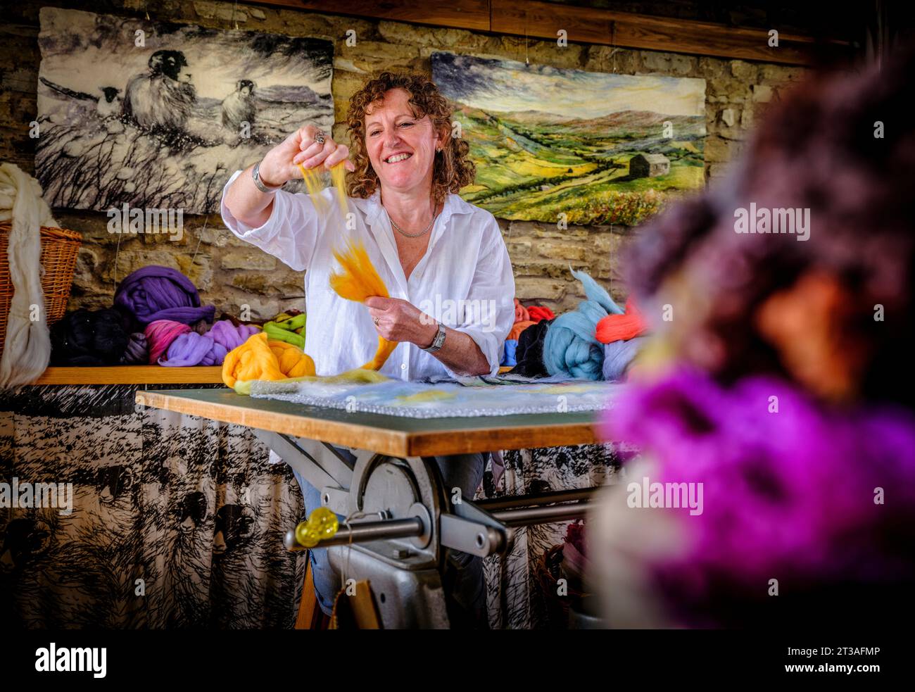 Felt artist Andrea Hunter in her Wensleydale studio in the Yorkshire ...