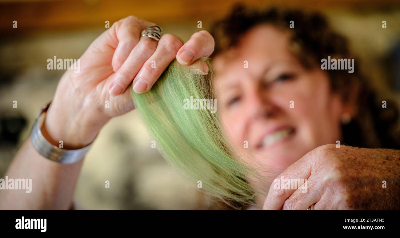Felt artist Andrea Hunter in her Wensleydale studio in the Yorkshire ...