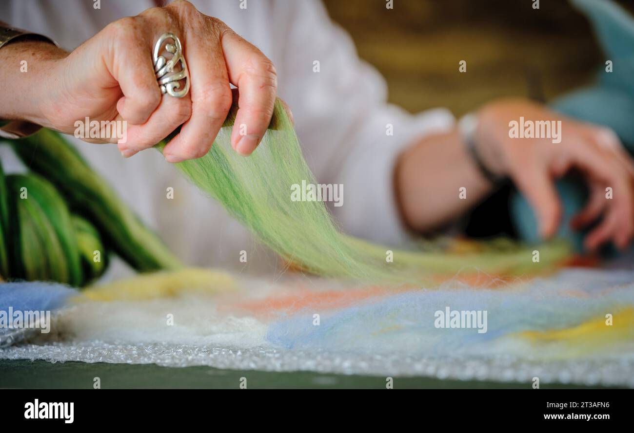 Felt artist Andrea Hunter in her Wensleydale studio in the Yorkshire ...