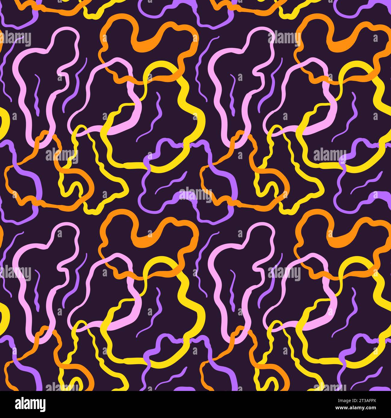 Wavy Seamless Trippy Pattern. Bright colored pattern of colorful ...