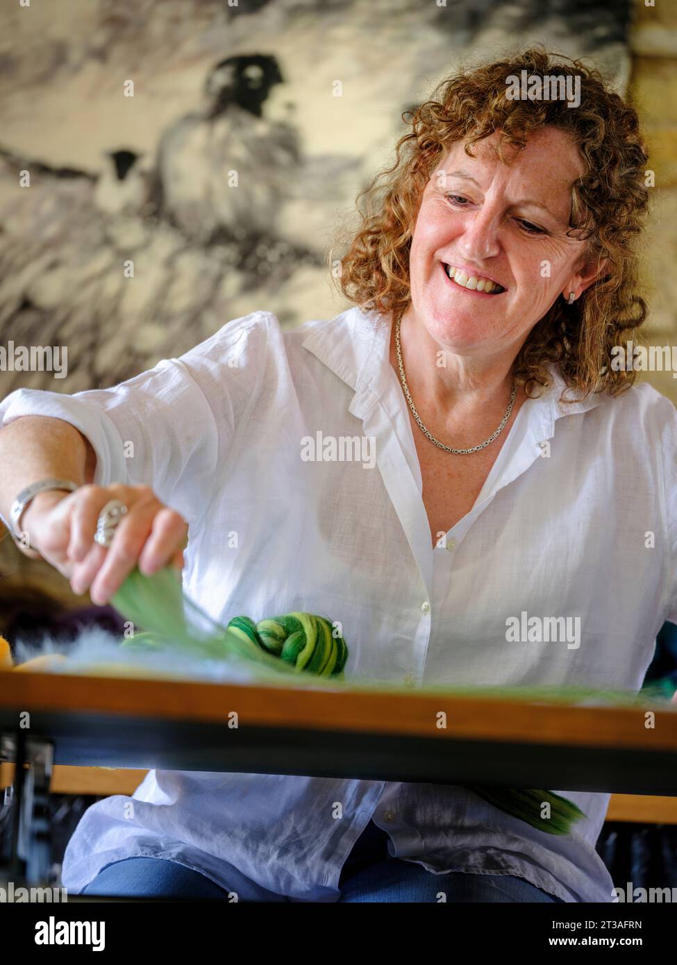 Felt artist Andrea Hunter in her Wensleydale studio in the Yorkshire ...