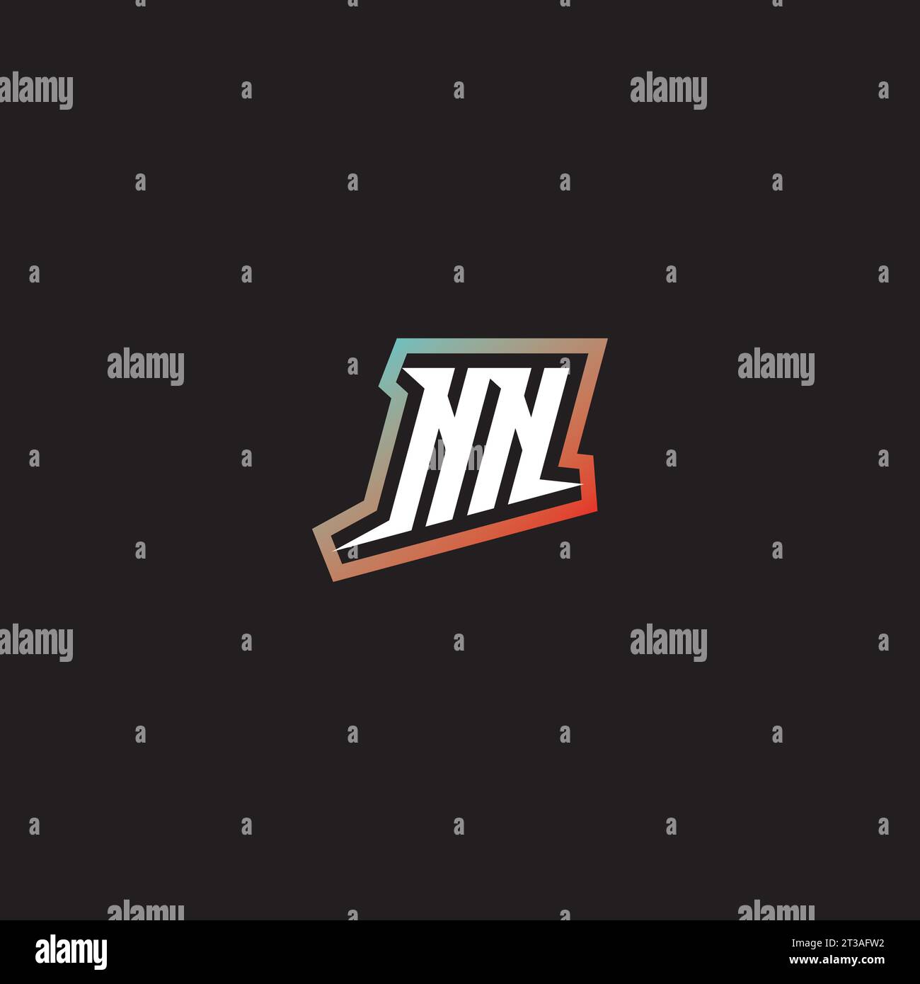 NN letter combination cool logo esport initial and cool color ...