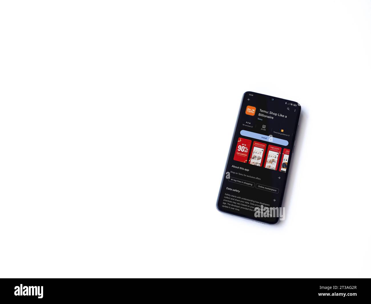 Lod, Israel - July 16,2023: Temu app play store page on smartphone on ...