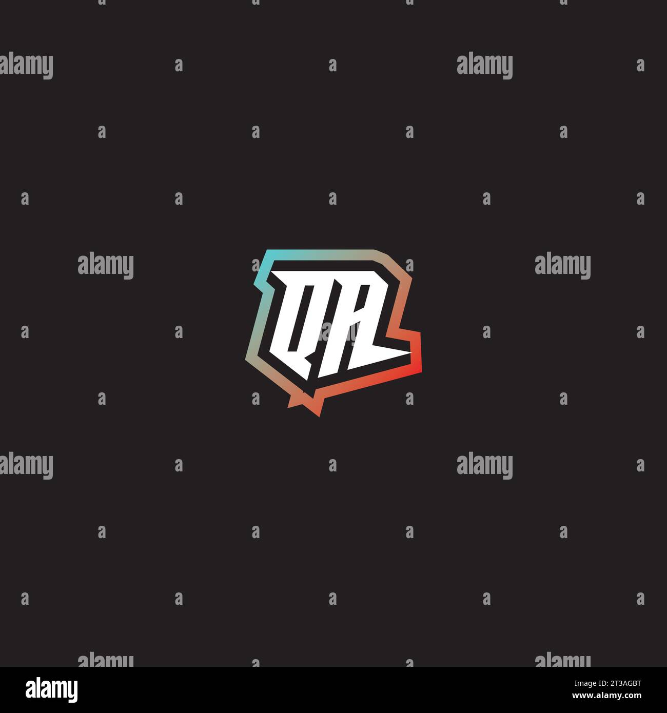 QA letter combination cool logo esport initial and cool color ...