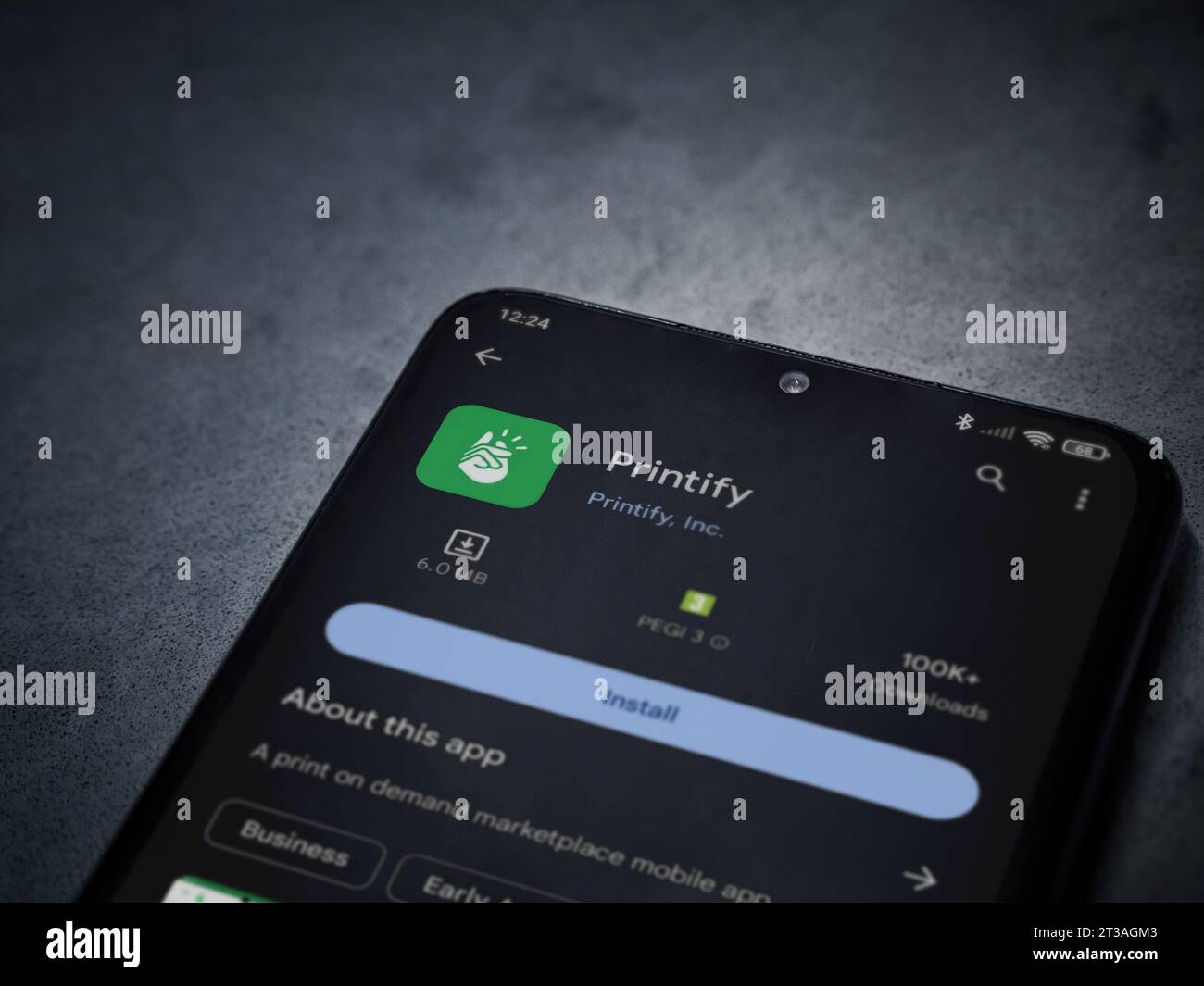 Lod, Israel - July 16,2023: Printify app play store page on smartphone ...