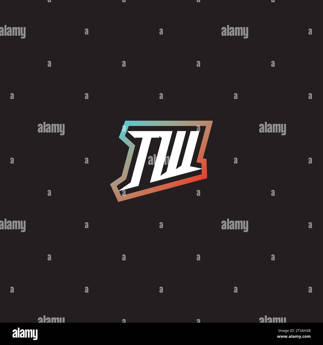 TW letter combination cool logo esport initial and cool color ...