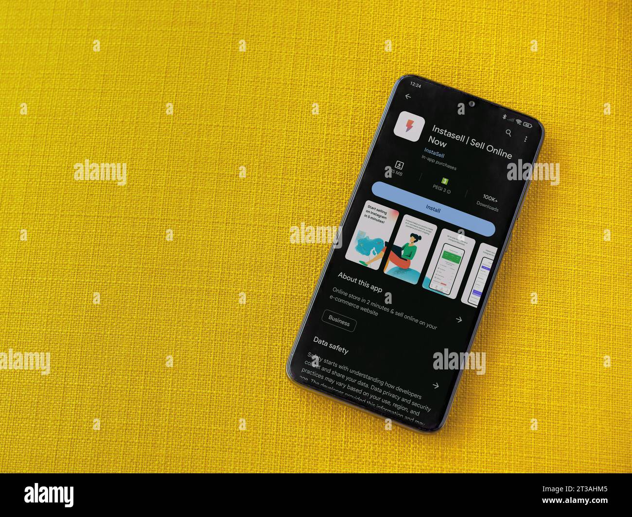 Lod, Israel - July 16,2023: Instasell app play store page on smartphone ...