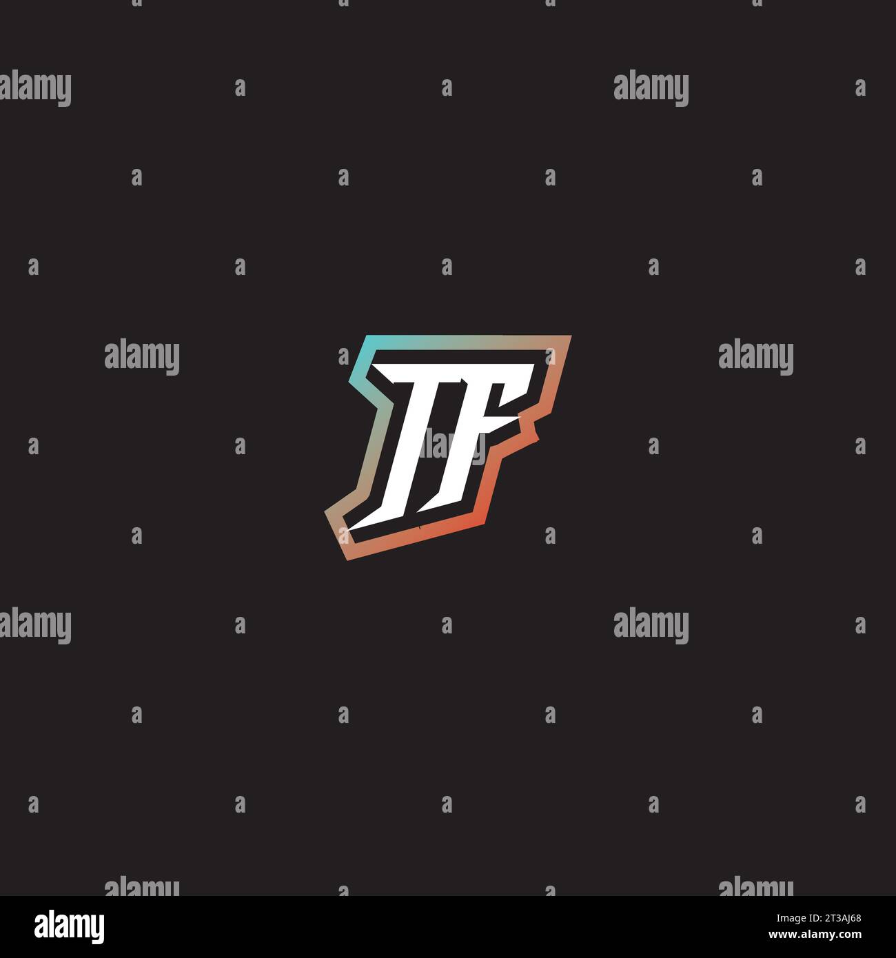 TF letter combination cool logo esport initial and cool color ...
