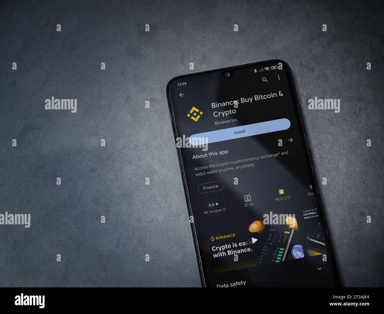 Lod, Israel - July 16,2023: Binance app play store page on smartphone ...