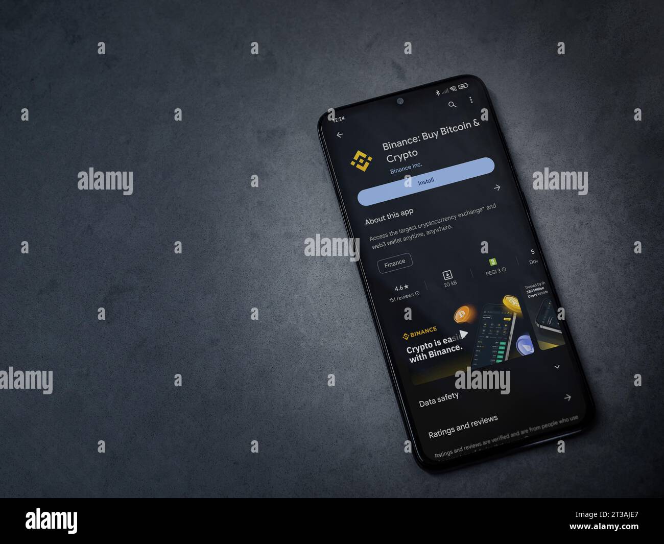 Lod, Israel - July 16,2023: Binance app play store page on smartphone ...