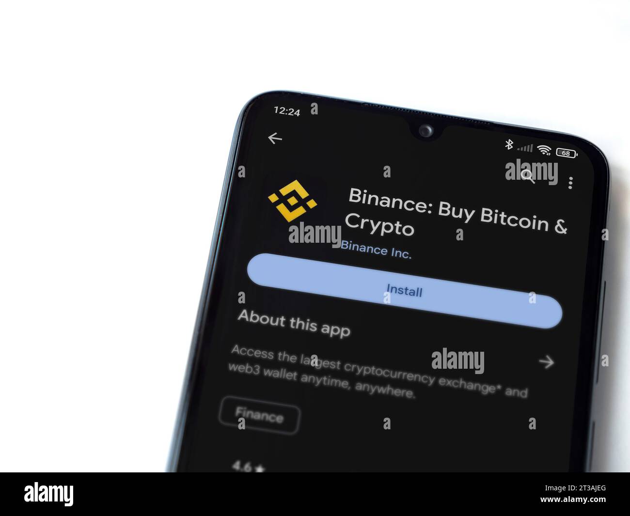 Lod, Israel - July 16,2023: Binance app play store page on smartphone ...