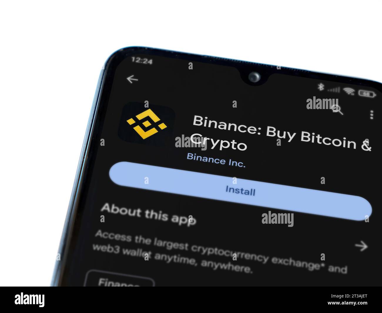 Lod, Israel - July 16,2023: Binance app play store page on smartphone ...