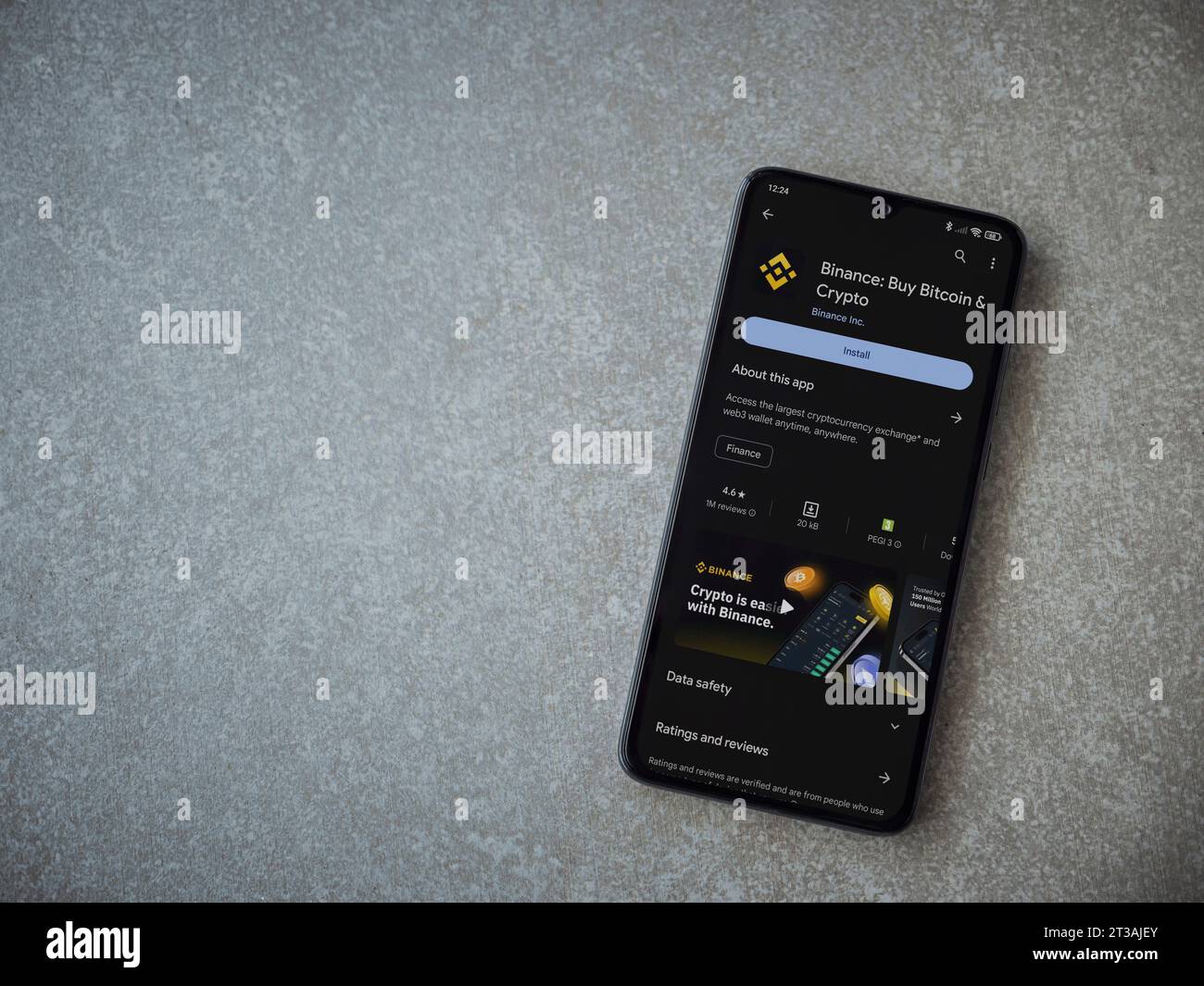 Lod, Israel - July 16,2023: Binance app play store page on smartphone ...