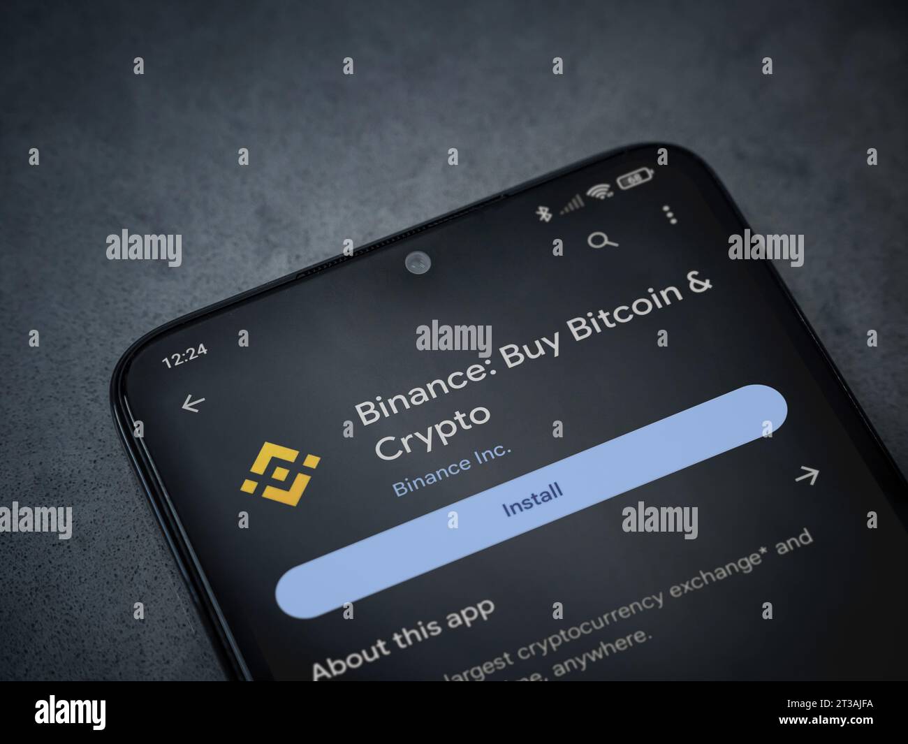 Lod, Israel - July 16,2023: Binance app play store page on smartphone ...