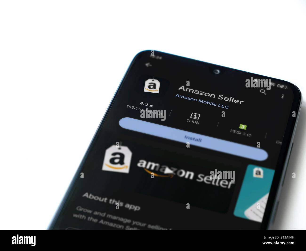 Lod, Israel - July 16,2023: Amazon Seller app play store page on ...