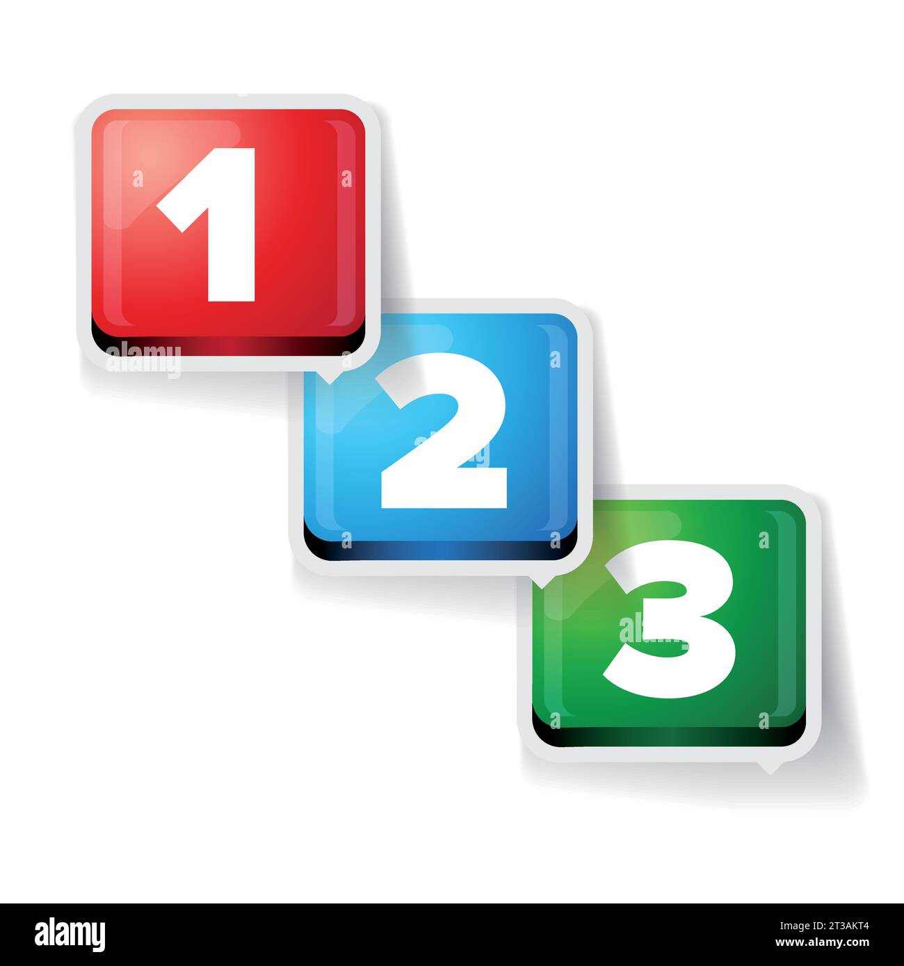 One two three - 3D vector progress bar for three steps Stock Vector ...