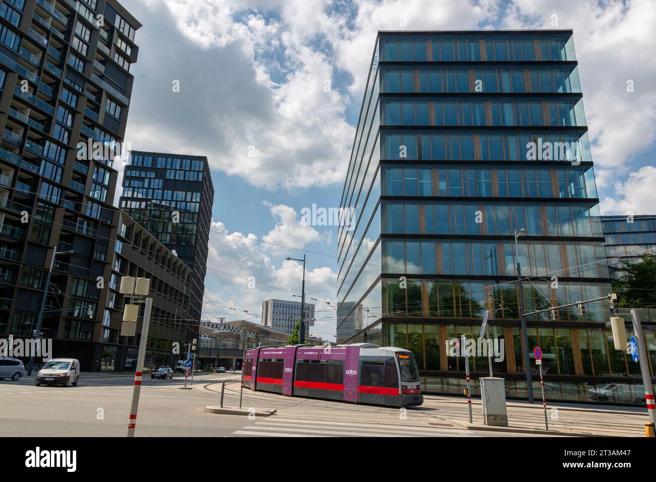 Vienna, Austria - June 15, 2023: View of Wiedner Gurtel street in the ...