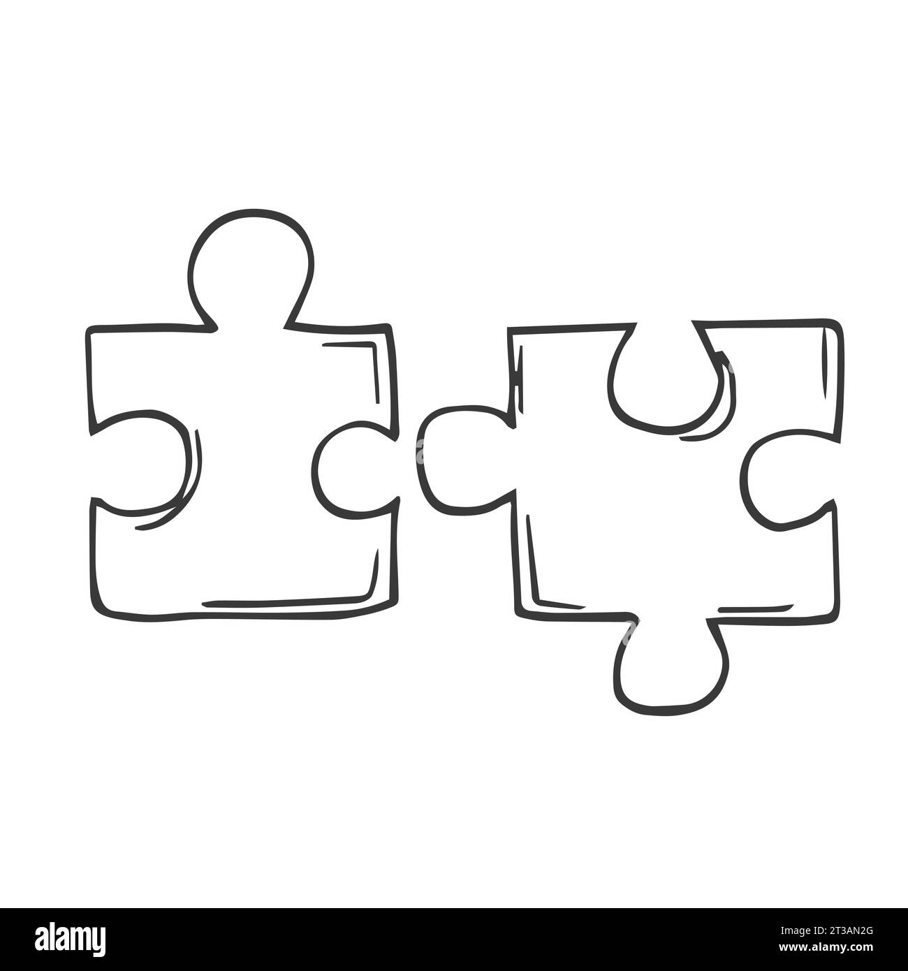 Puzzle hand drawn outline doodle icon. Piece of puzzle vector sketch ...