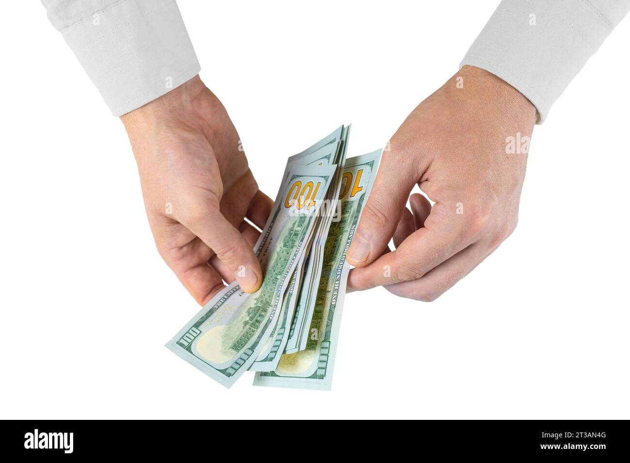 Man counting money. Allocation of money, economy concept, US dollar ...