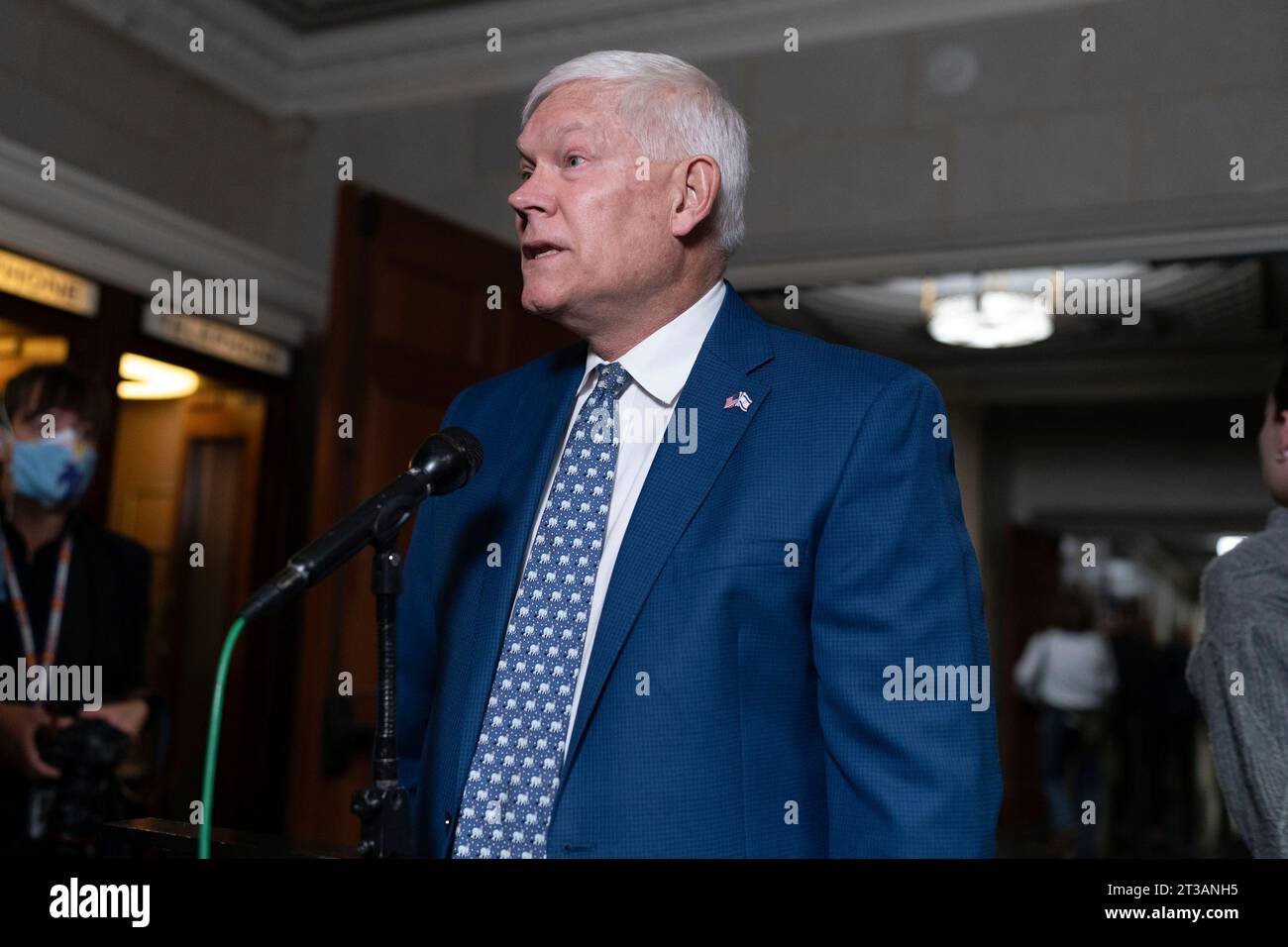 Rep. Pete Sessions, R-Texas, talks to reporters as he arrives to the ...