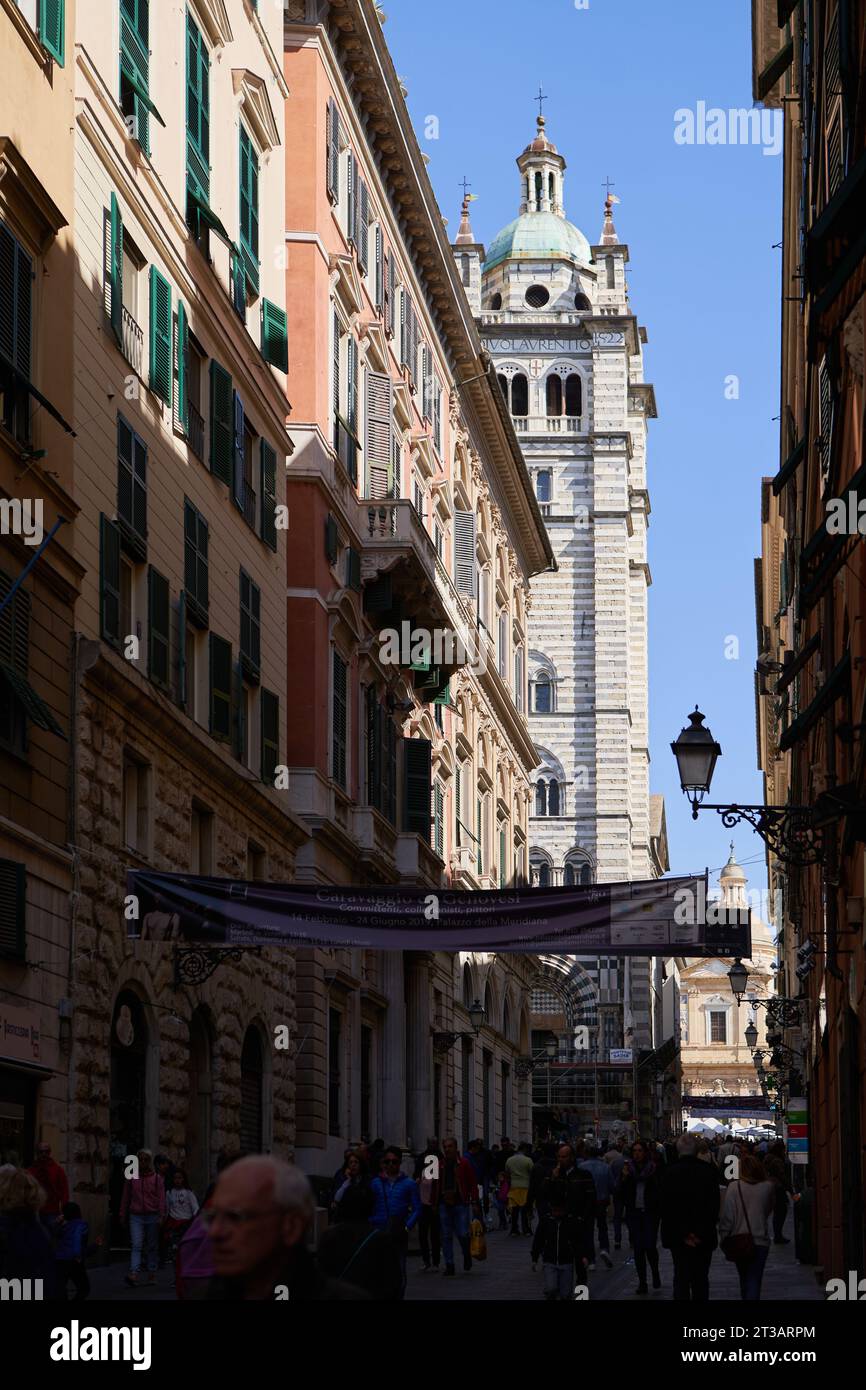 Tourist walk nearby Cathedral of Saint Lawrence (Italian: Cattedrale di ...
