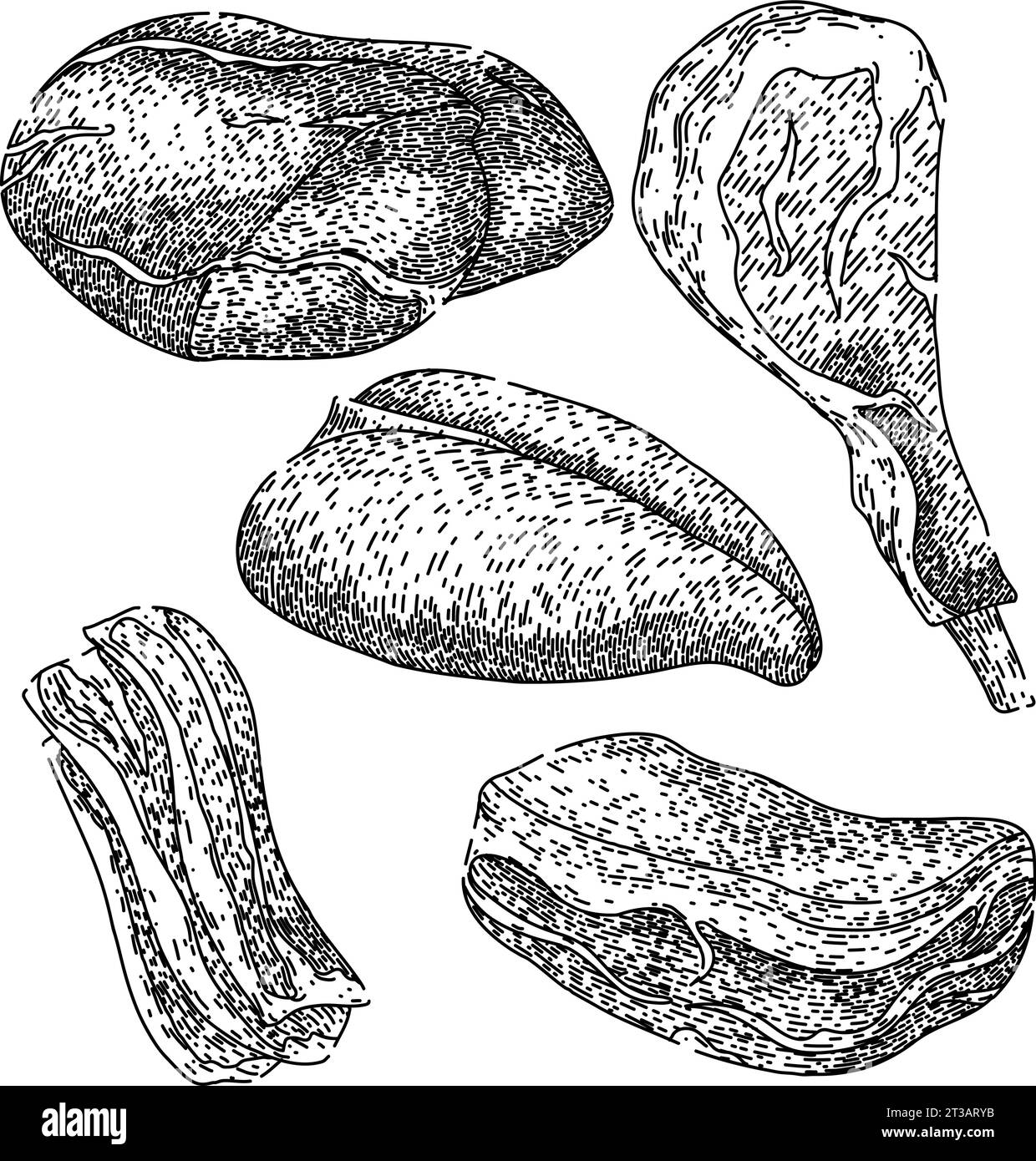 Meat variety Black and White Stock Photos & Images - Alamy