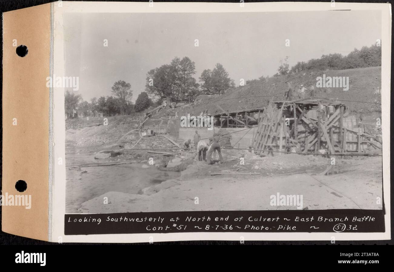 Contract No. 51, East Branch Baffle, Site of Quabbin Reservoir, Greenwich, Hardwick, looking ...