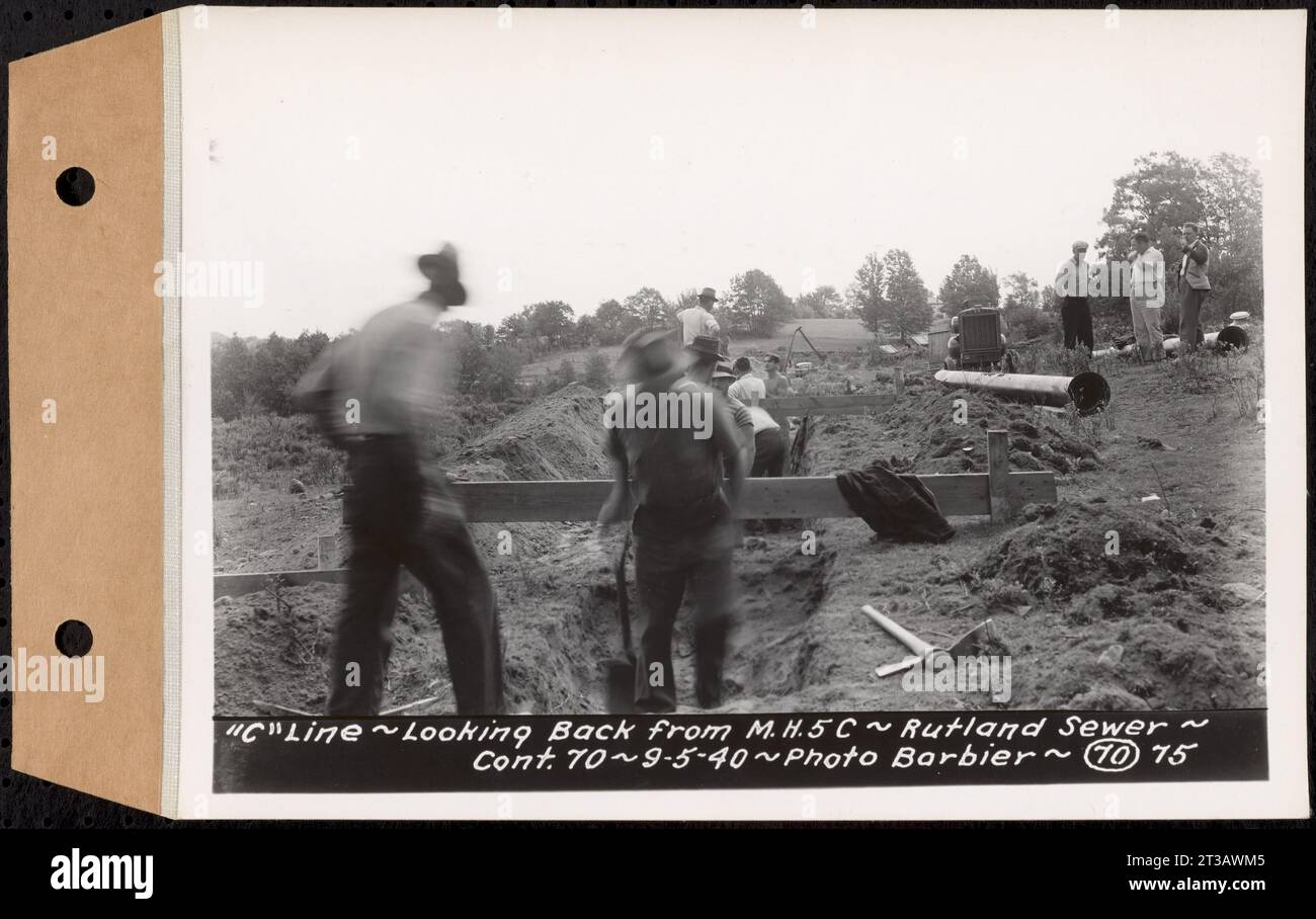 Contract No. 70, WPA Sewer Construction, Rutland, 'C' line, looking ...