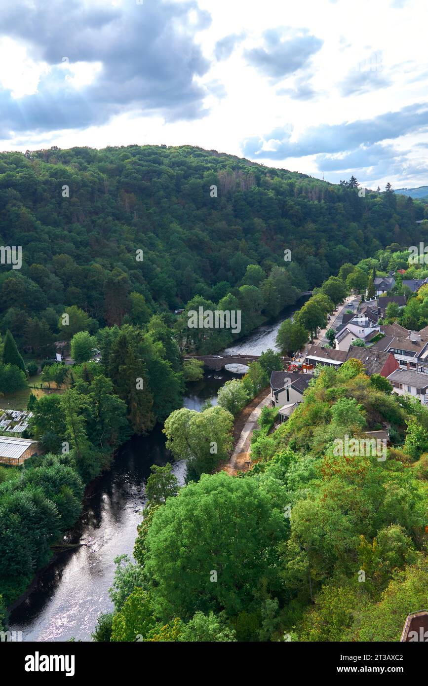 Panoramic view of the Serene City in the majestic Eifel Mountains of ...