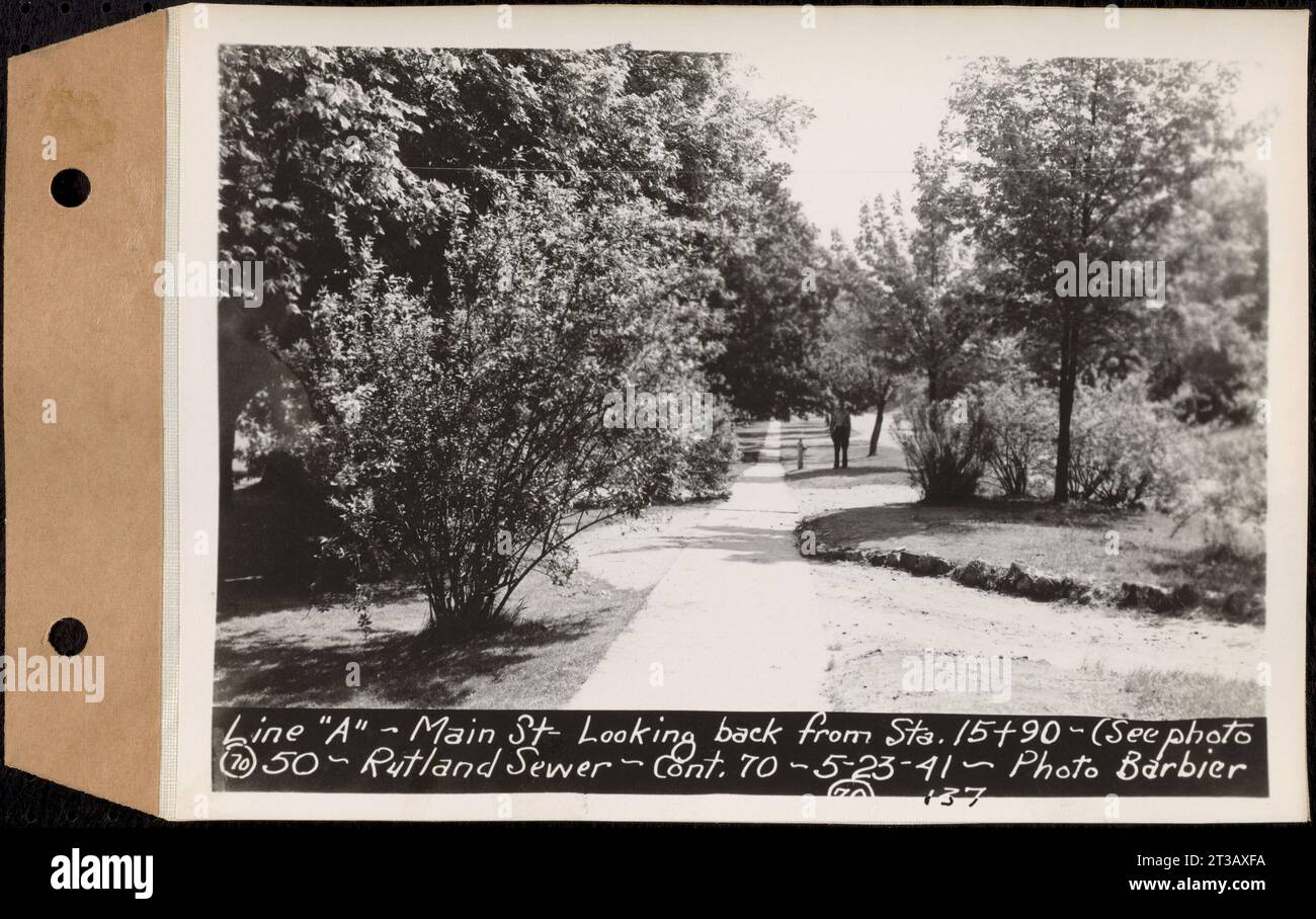 Contract No. 70, WPA Sewer Construction, Rutland, line 'A', Main Street ...