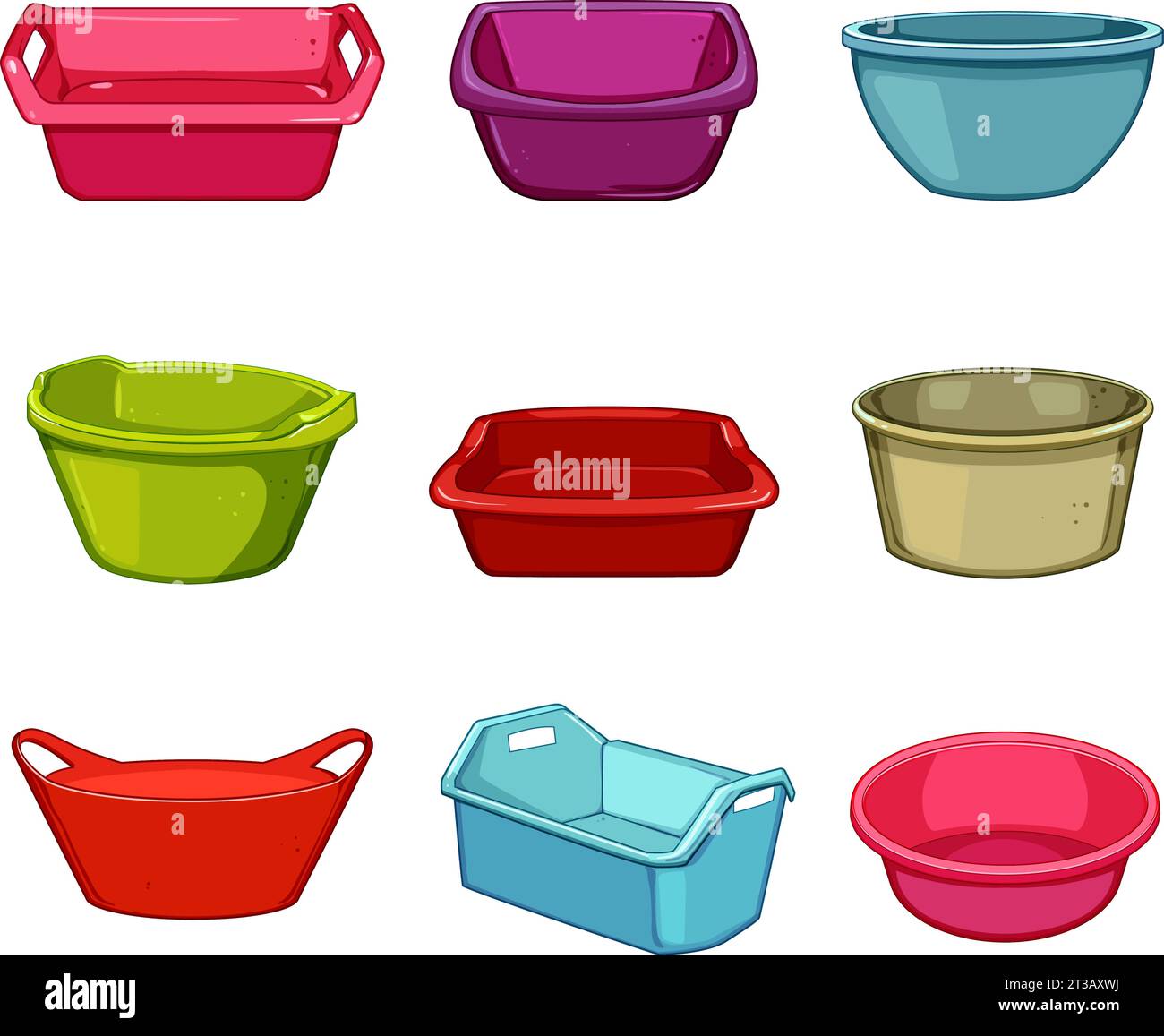 basin plastic set cartoon vector illustration Stock Vector Image & Art ...