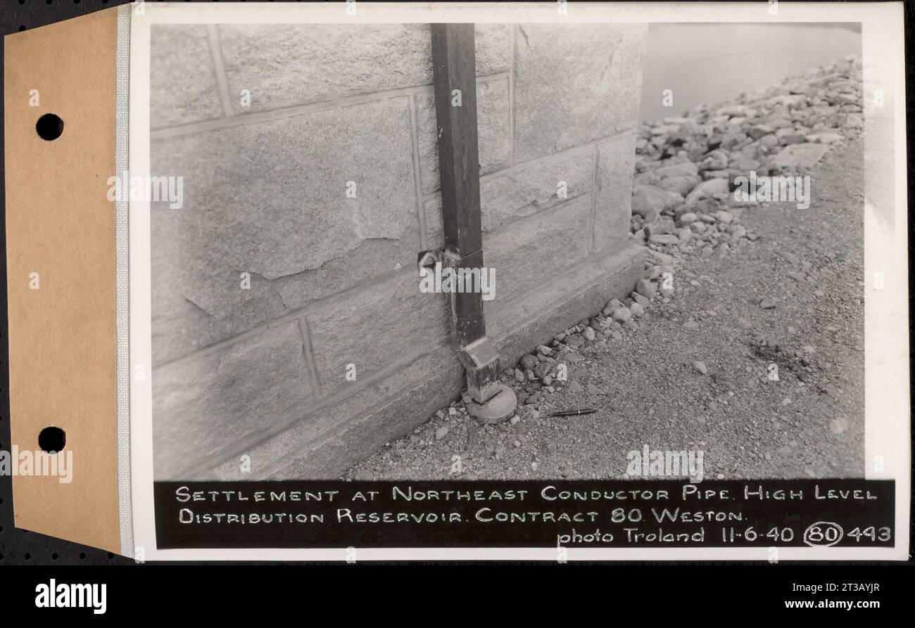 Contract No. 80, High Level Distribution Reservoir, Weston, settlement ...