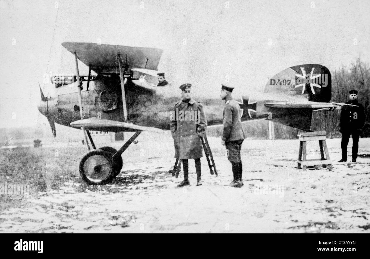 A German Albatross on an airfield during the first world war Stock ...