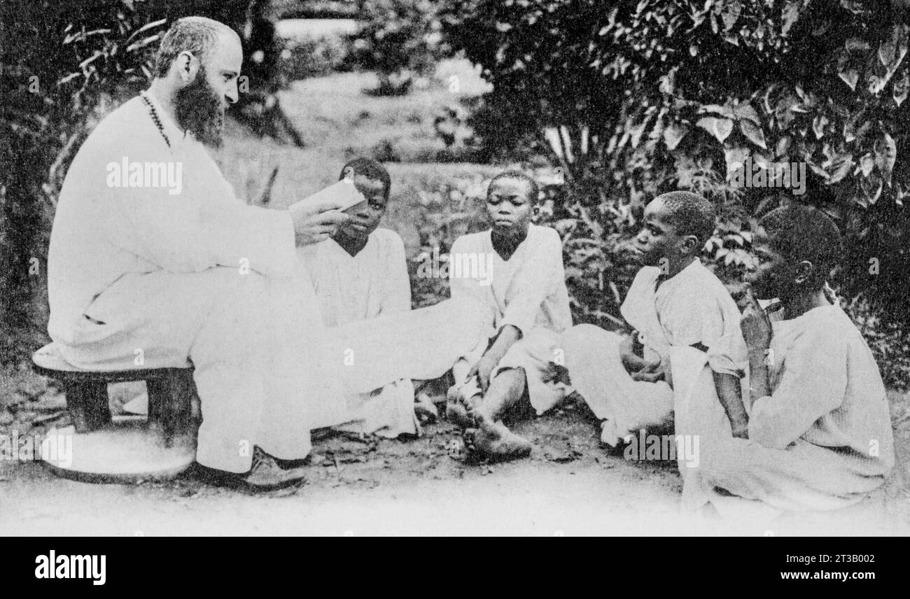 A school in equatorial Africa by white fathers Stock Photo - Alamy