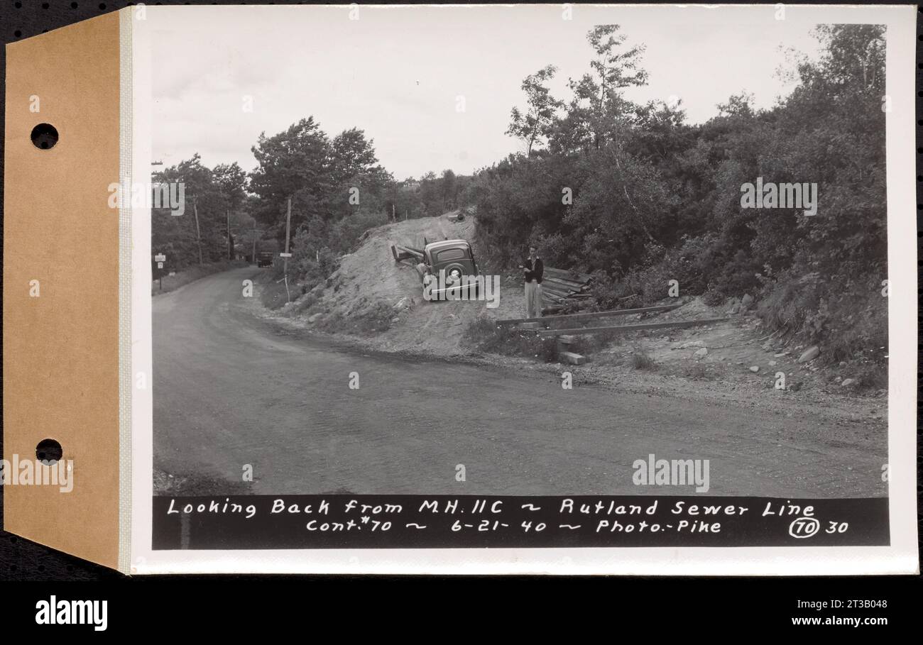 Contract No. 70, WPA Sewer Construction, Rutland, looking back from ...